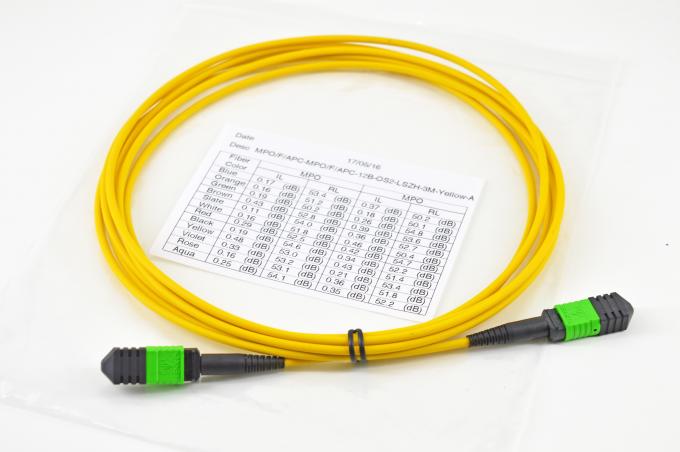 Single Mode MTP Conector 8F MPO MTP Patch Cord 1 To 30 Meter