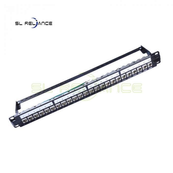 STP FTP Patch Panel Cat 7 24 Port Full Loaded Shielded 19 Inch Patch Rack